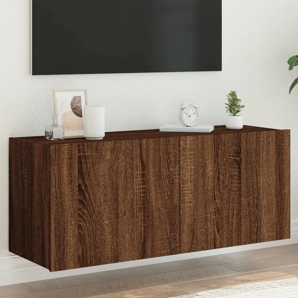 vidaXL Nástěnná TV skříňka s LED osvětlením 100x35x41 cm [837325] Barva: Betonová šedá