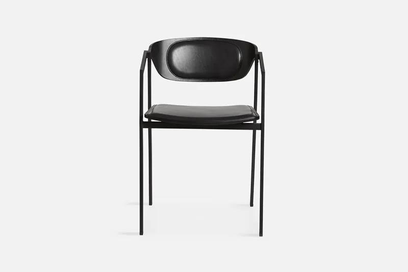 Jídelní židle "S.A.C.", černá kůže - Woud