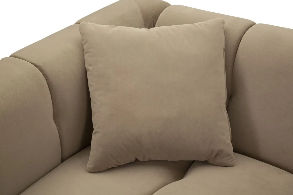 Dvoumístná pohovka Alma 155 cm taupe/zlatá