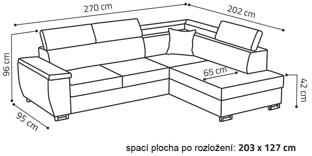 Sedací souprava Natan | LEVÁ | světle hnědá