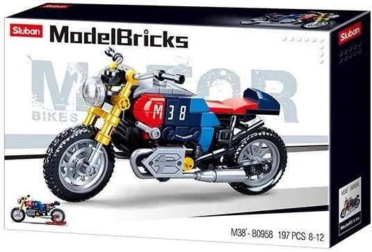 Stavebnice sluban model bricks m38-b0958 motorka café racer