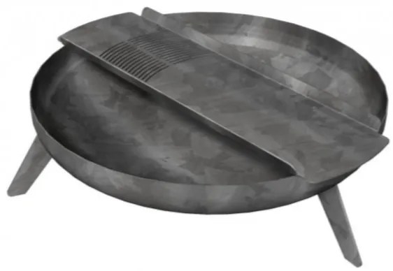 Grilovací plát na přenosné ohniště Ø 100 cm ✔ Surová ocel