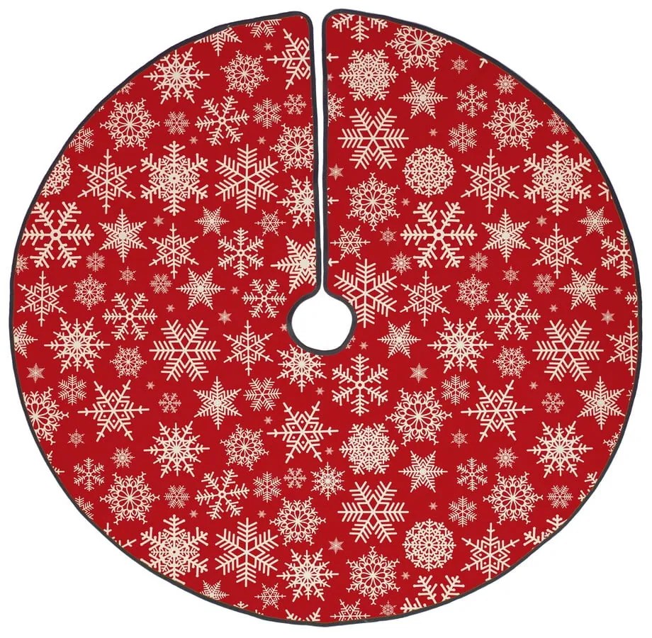 Bavlněný koberec pod vánoční stromeček Butter Kings Freezy Snowflakes, ø 130 cm