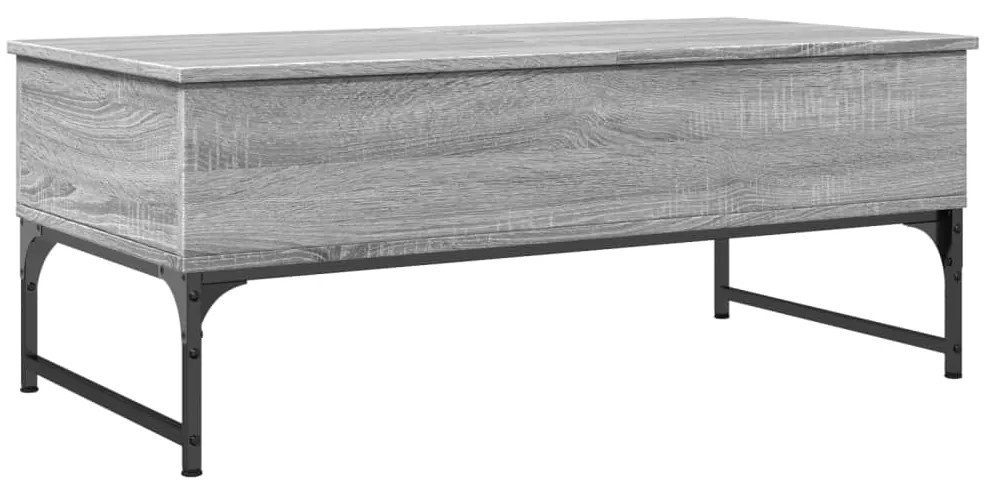 Konferenční stolek šedý sonoma 100 x 50 x 40 cm kompozit a kov - Default Title