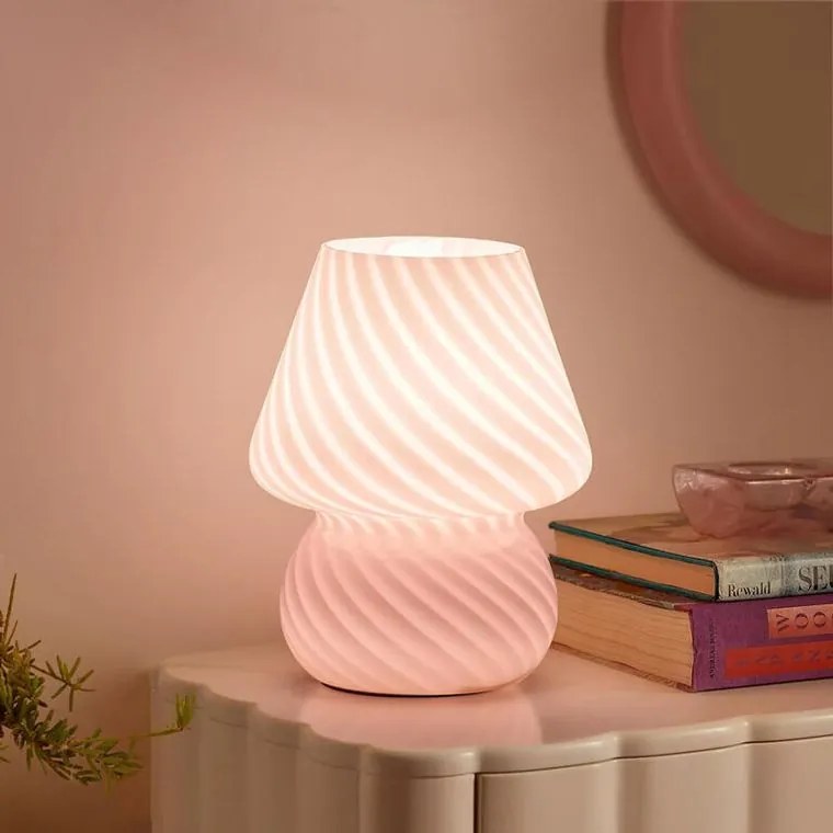 LED stolní lampička růžová