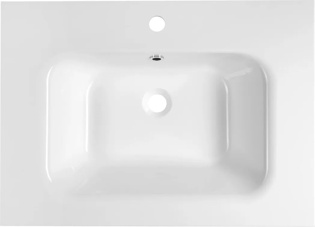 Sapho Areca umyvadlo do nábytku 71 x 51,5 cm s otvorem pro baterii s přepadem litý mramor bílá AC071