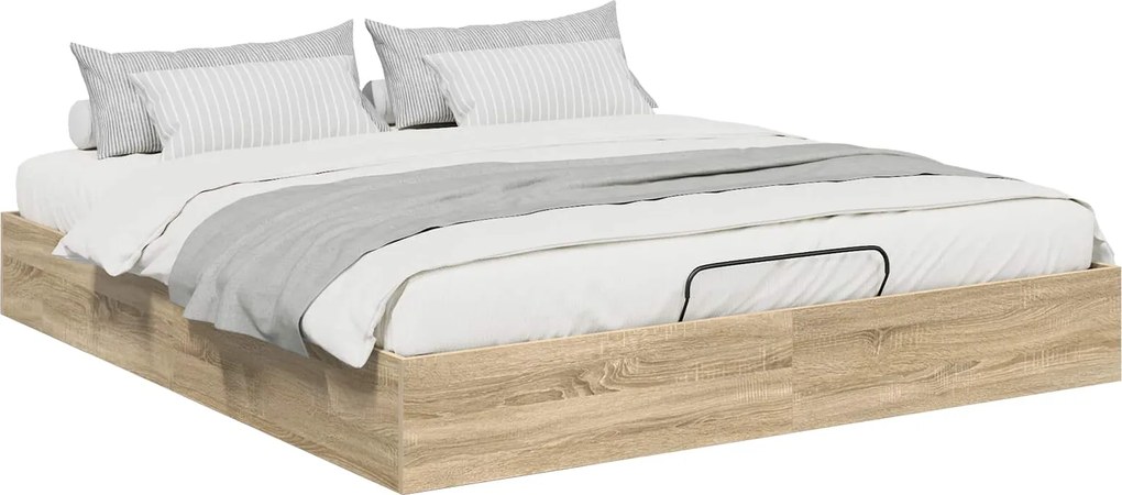 Ottoman postel Sonoma dub 203 x 160 x 25 cm Dřevěný materiál 3409215