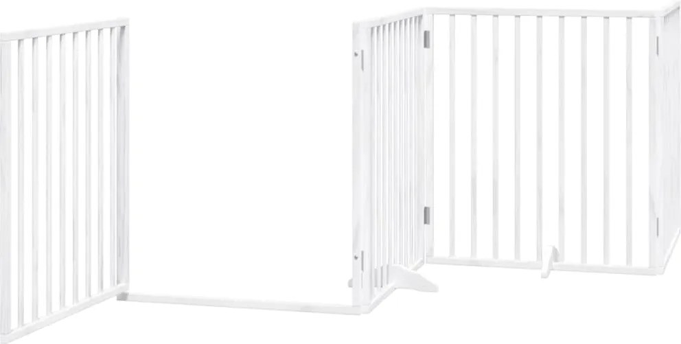 Zábrana pro psy s dvířky skládací 10 panelů bílá 800 cm topol 3155567