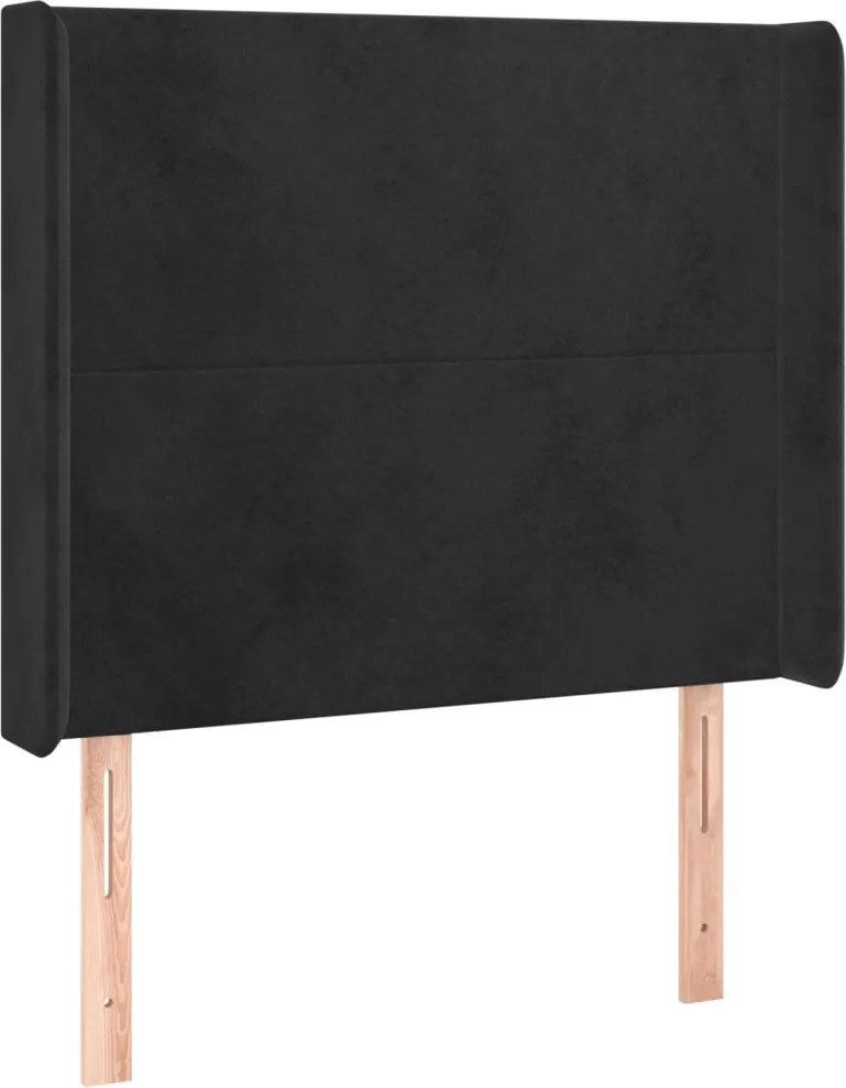 Box spring postel s matrací a LED černá 80 x 200 cm samet 3139411