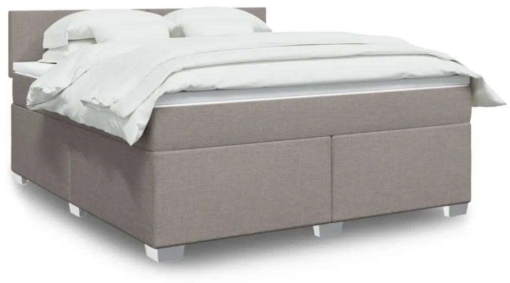 Box spring postel s matrací taupe 180x200 cm textil 3288264