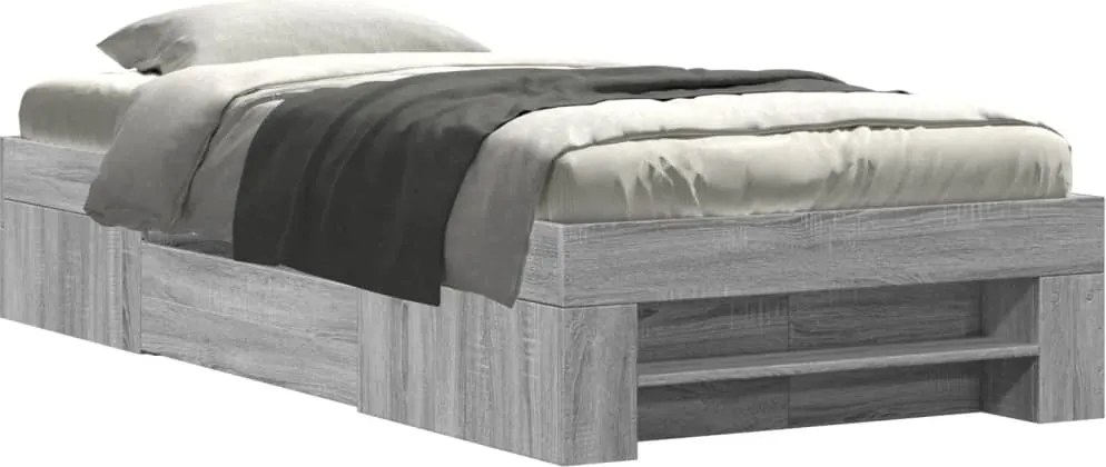 Rám postele šedý sonoma 75 x 190 cm kompozitní dřevo 3295532