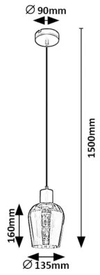 Rabalux 72270 - Lustr na lanku FLORIAN 1xE27/40W/230V