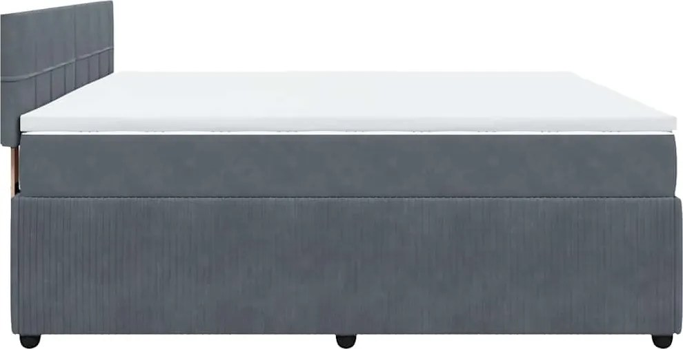 Box spring postel s matrací tmavě šedá 200x200 cm samet 3290131