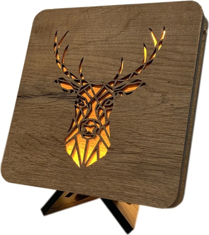 Li-Go "Hlava jelena" lampa 19x19 cm provedení povrchu: dub světlý