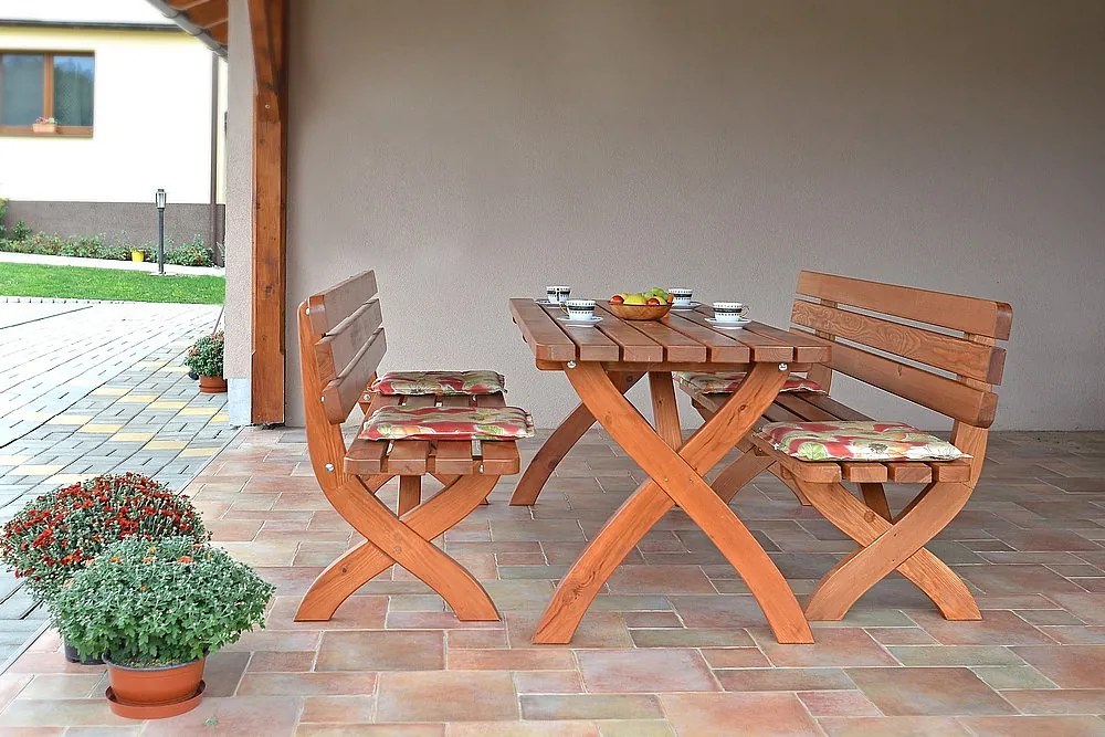 Masivní stůl z borovice dřevo lakované 40 mm (různé délky) 160 cm