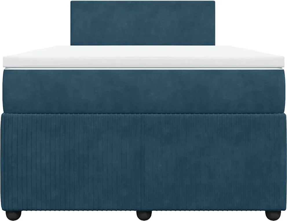 Box spring postel s matrací modrá 120 x 190 cm samet 3289984