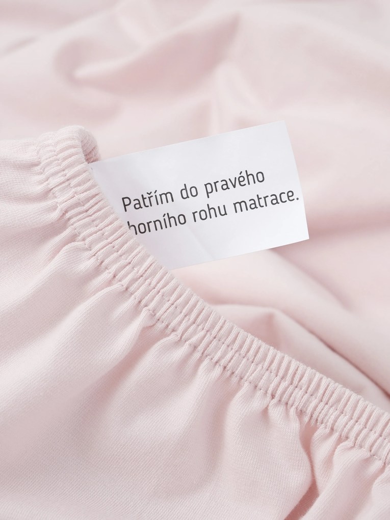 MK Lůžkoviny Jersey prostěradlo s elastanem 140 × 200 cm – pudrové
