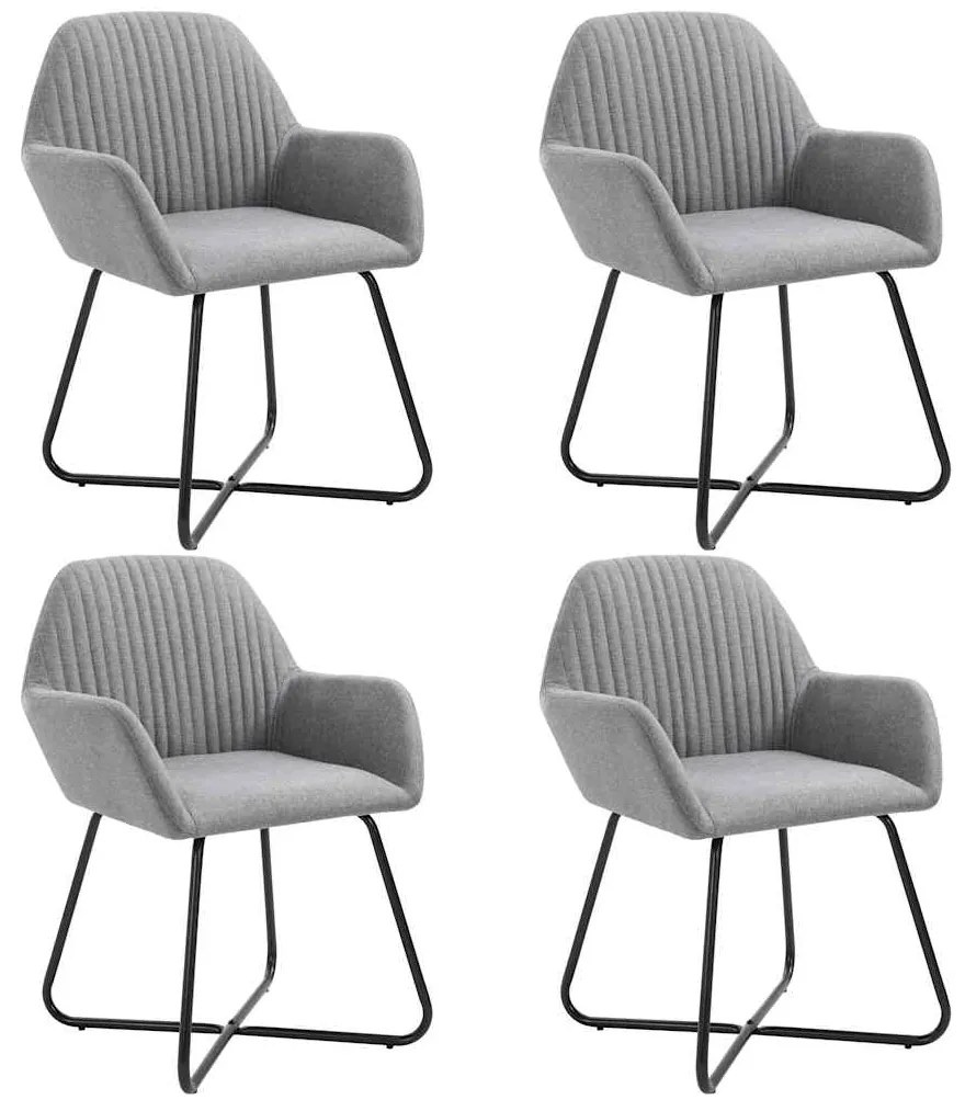 Jídelní židle 4 ks světle šedé textil 277094