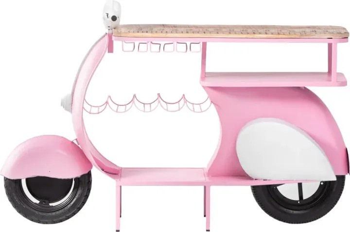 furniture-nabytek.cz - Lakovaný barový pult Scooter Nova Pink z kovu, růžová – 160×50×87 cm