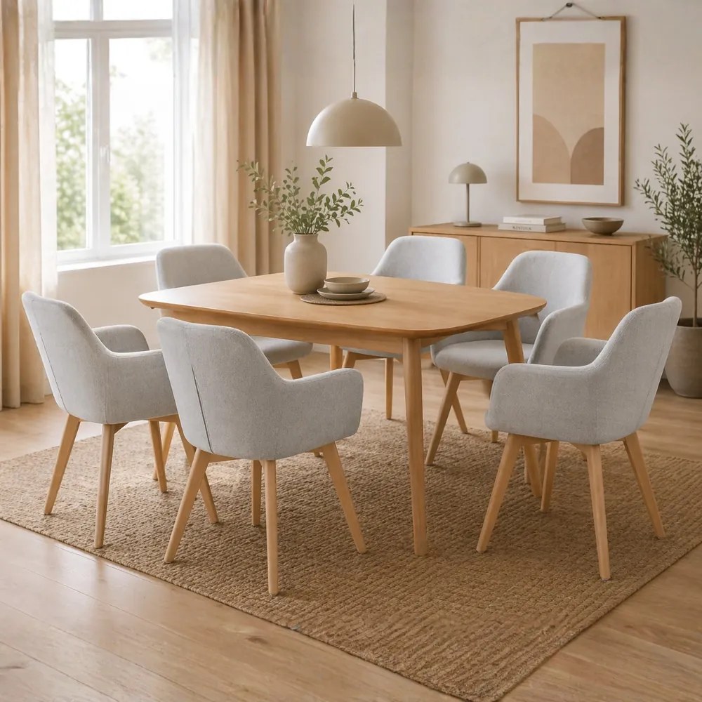 Designové křeslo, světlešedá/ buk, CLORIN NEW