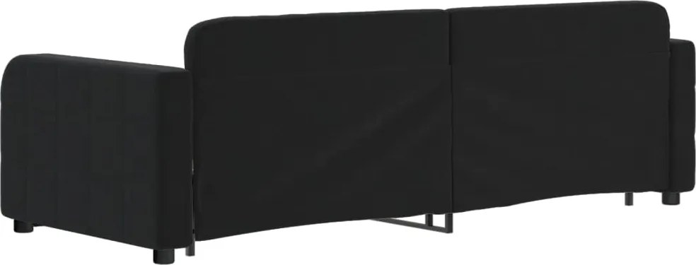 Válenda s přistýlkou a zásuvkami černá 80 x 200 cm samet 3196974
