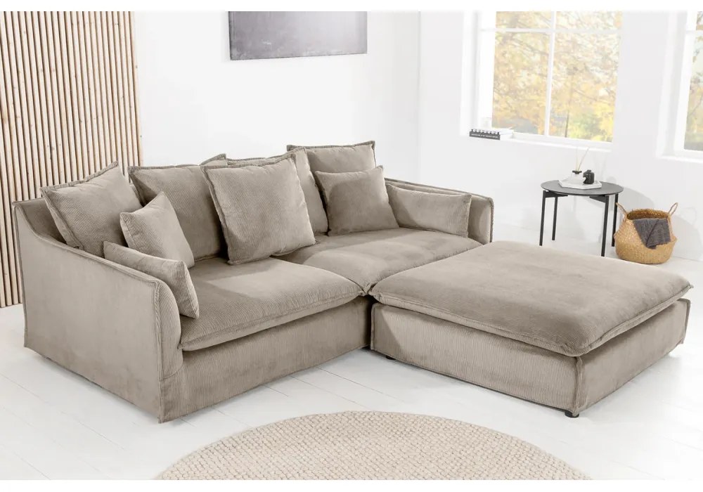 Massive home | Pohovka HEAVEN 200cm 3místná pružinová s odnímatelným potahem, šedozelená