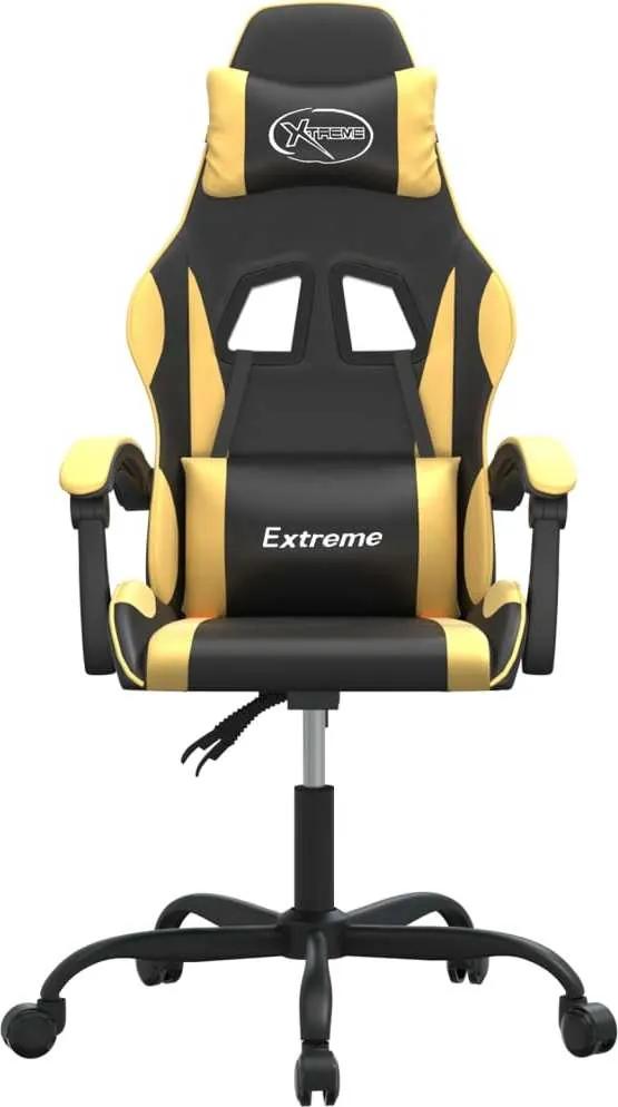 vidaXL Otočná herní židle umělá kůže [349576] Barva: Černo-zelená