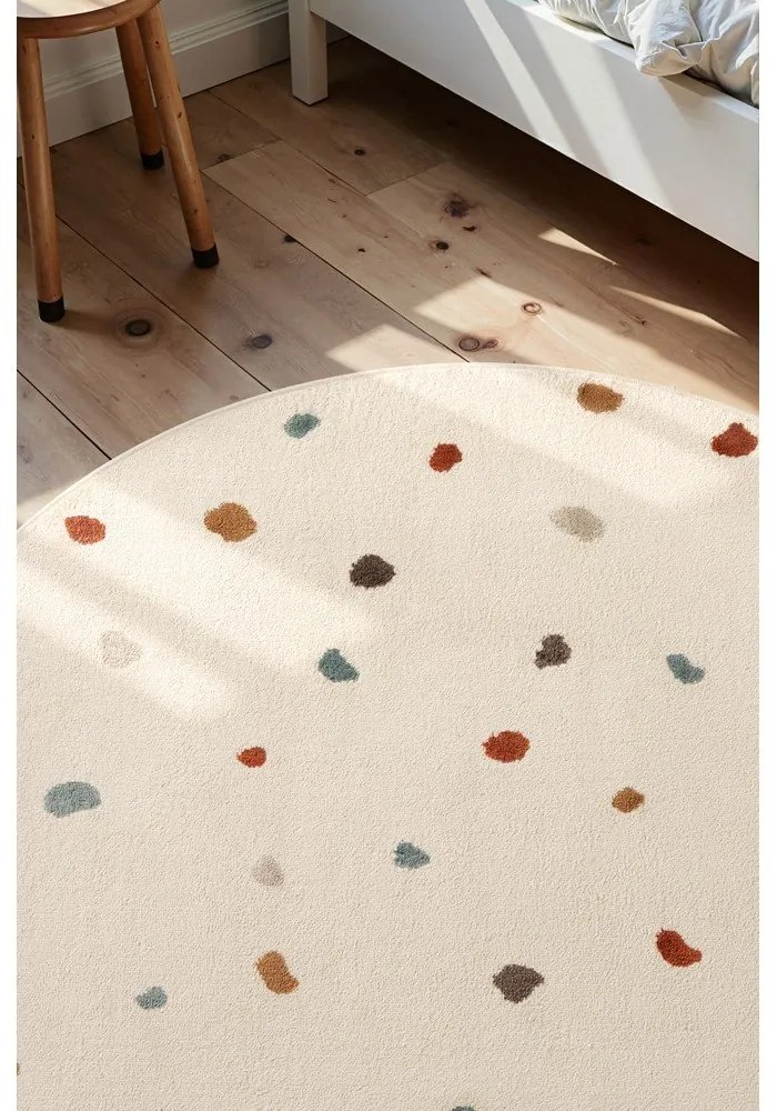 Krémový dětský koberec ø160 cm Funny Dots – Hanse Home