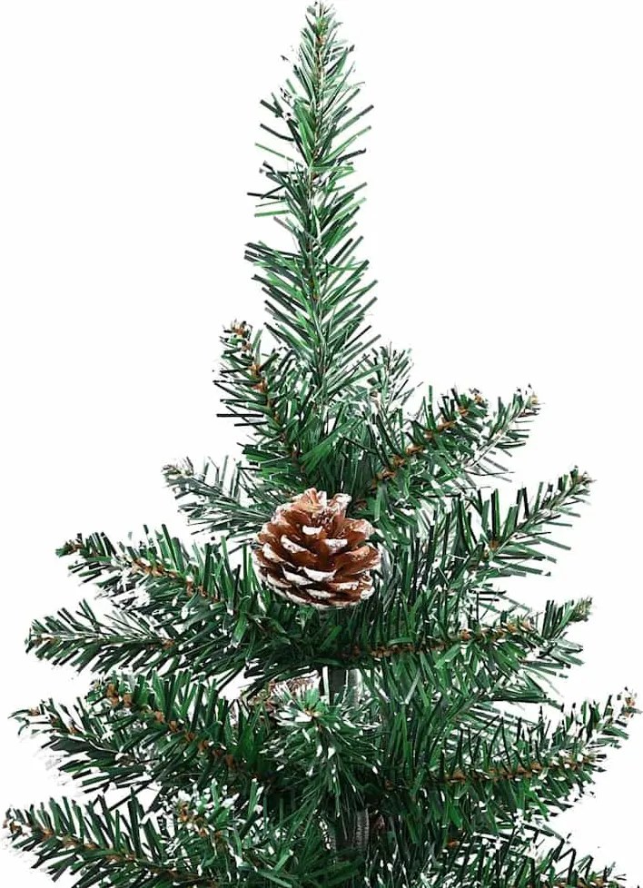 Úzký vánoční stromek pravé dřevo a bílý sníh zelený 180 cm 320961