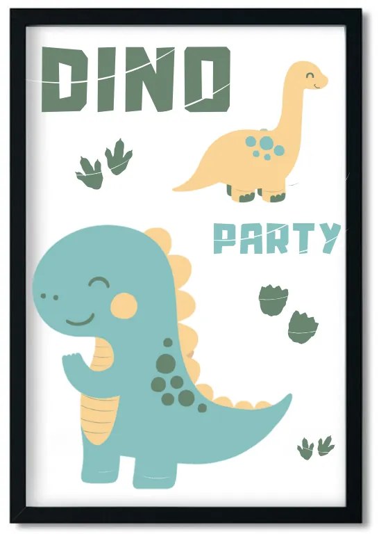 Benlemi Plakát na stěnu DINO PARTY do dětského pokoje Zvolte rozměr: 30x42 cm (A3)
