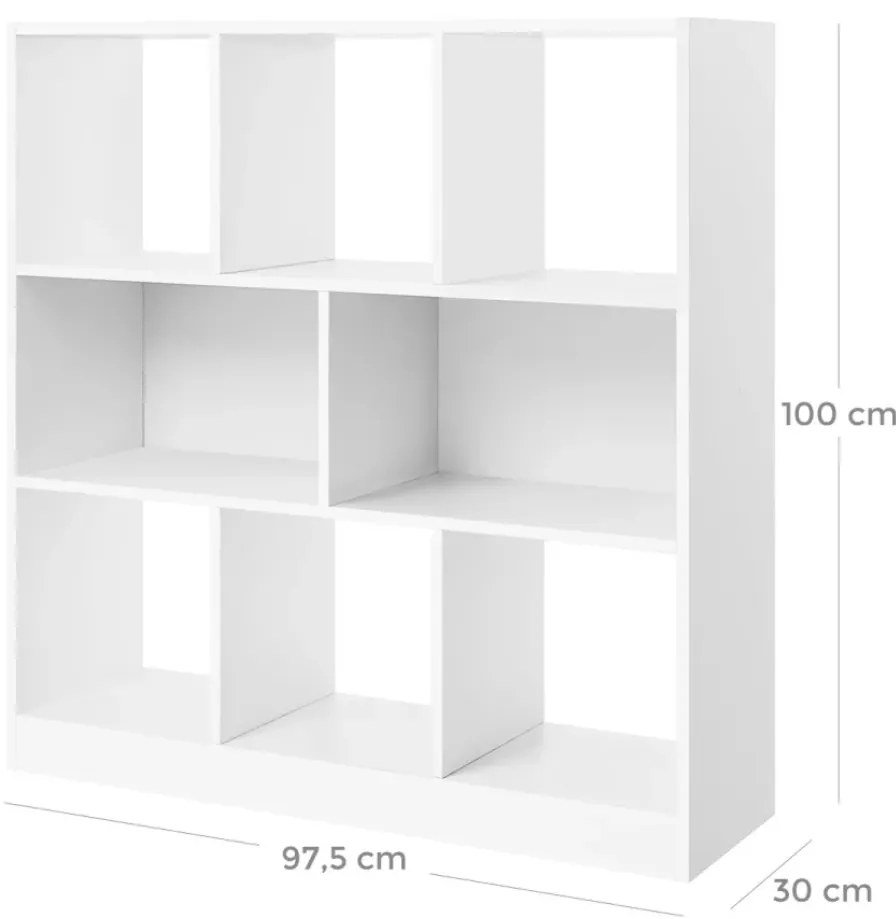Knihovna Vasagle Aryan 100 cm bílá