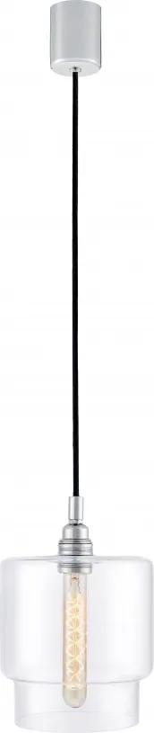 Závěsná lampa Longis IV černý kabel chrom