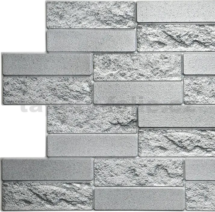 Obkladové panely 3D PVC TP10019927, cena za kus, rozměr 980 x 490 mm, pískovcový kámen šedý, GRACE