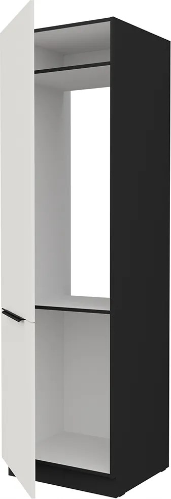ARIA wb | vysoká skříňka 60 LO-210 2F na vestavnou lednici | 60 cm | ANTI FINGERPRINT povrch | černá/bílá