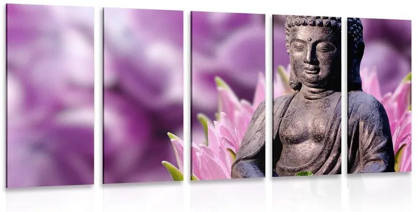 5-dílný obraz klidný Budha