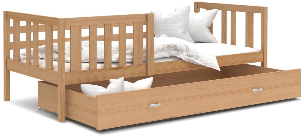 Svět pokojů Dětská postel Nela s úložným prostorem - OLŠE Rozměr: 160x80 cm, Matrace: Ne