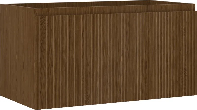 Mexen Rivel, koupelnová skříňka 90 cm, 1 zásuvka, drážkovaná, ořech, 91A20-09047-1-BF86