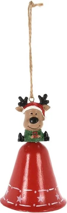 Vánoční zvoneček s figurkou soba 10 cm