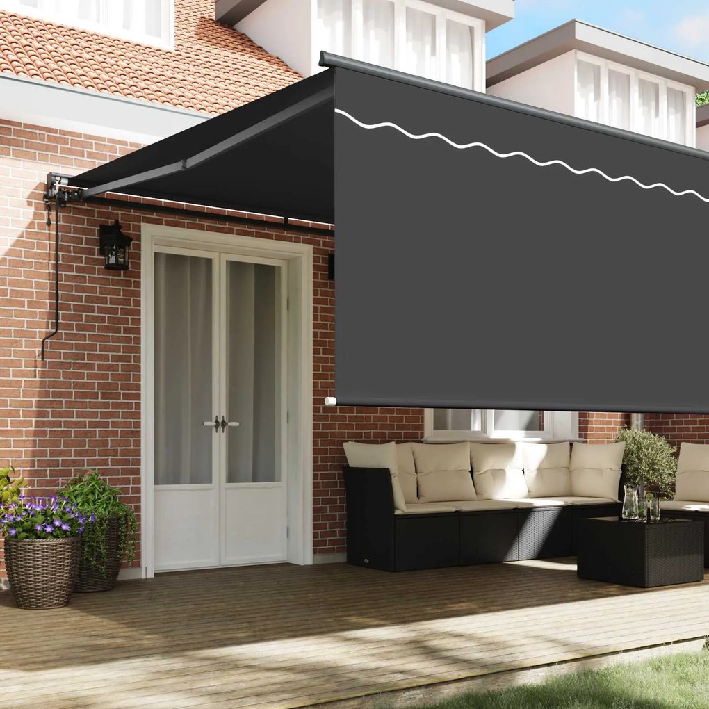 Stahovací markýza Antracit 500 × 300 cm Polyester a hliník 3331218