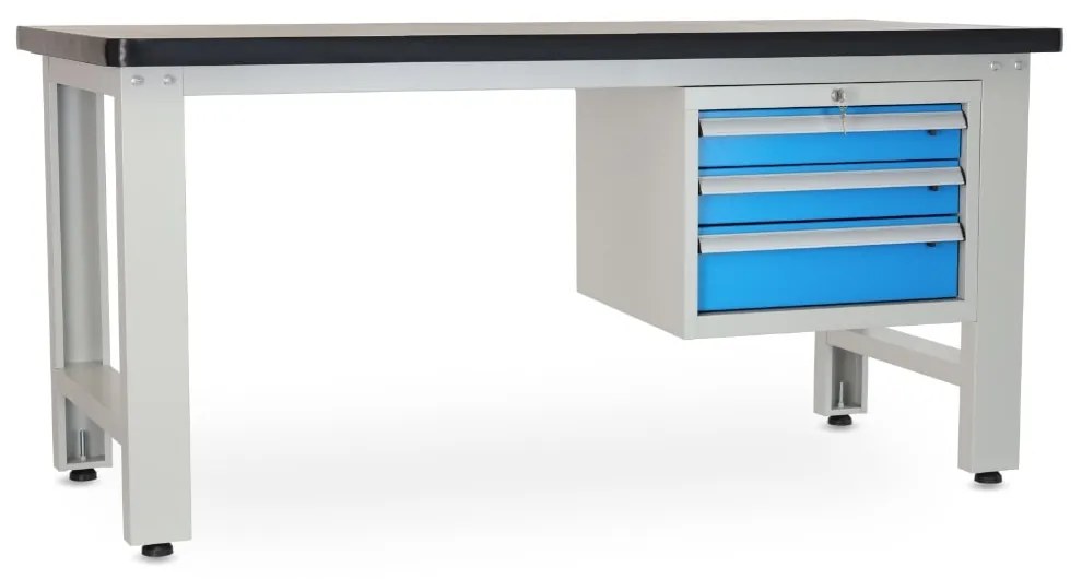 Dílenský stůl Solid MDF-03, 180 cm, závěsný box, černá