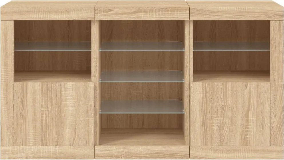 Příborník s LED osvětlením dub sonoma 123 x 37 x 67 cm 3209081