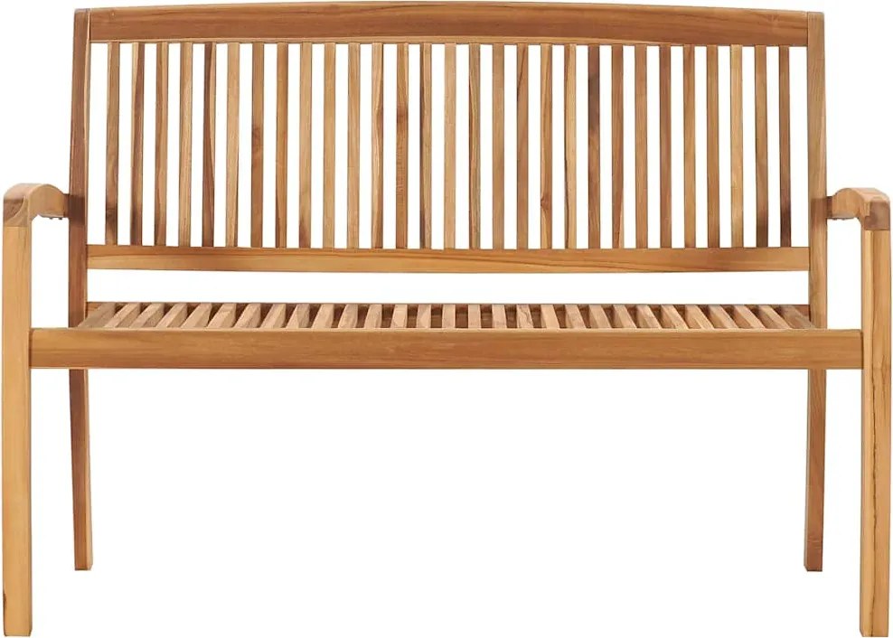 Stohovatelná zahradní lavice s poduškou 128,5 cm masivní teak 3063290