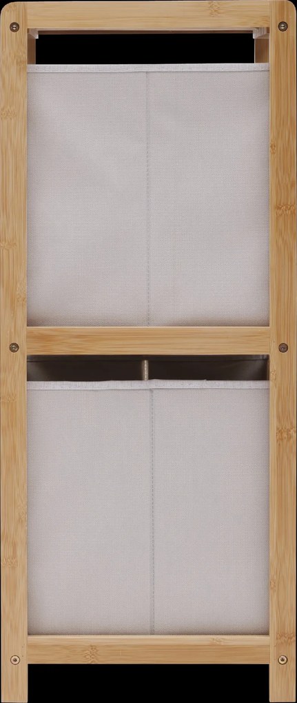Bambusový regál TIDY se dvěma látkovými boxy, 34,7 x 33 x 77,5 cm