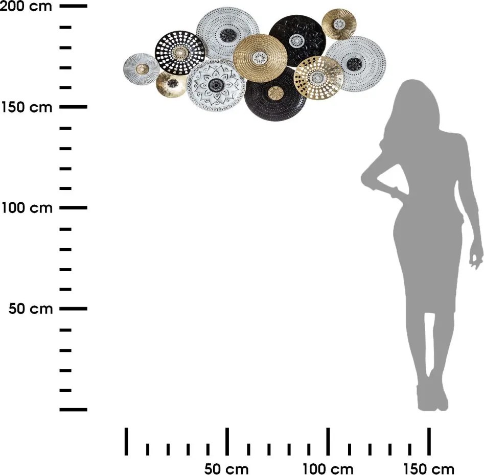Kovová dekorace na zeď Moe 134x68 cm