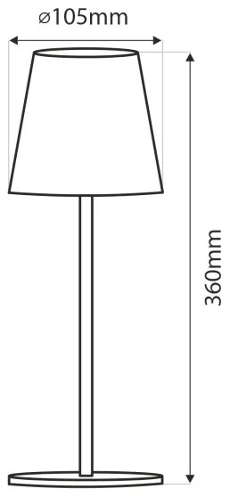 LED Stmívatelná dotyková stolní lampa LED/5W/5V USB 1200 mAh bílá