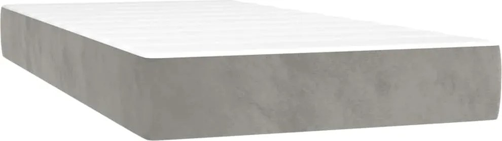 Box spring postel s matrací světle šedá 80 x 200 cm samet 3129297