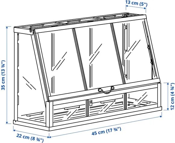 ÅKERBÄR Skleník, vn./venkovní/bílá, 45 cm