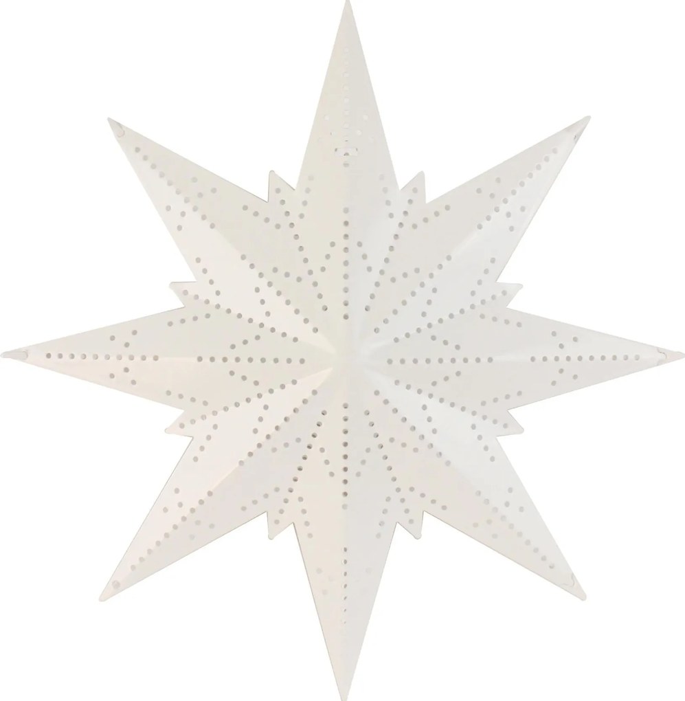 STAR TRADING Plechová svítící hvězda White, bílá barva, kov