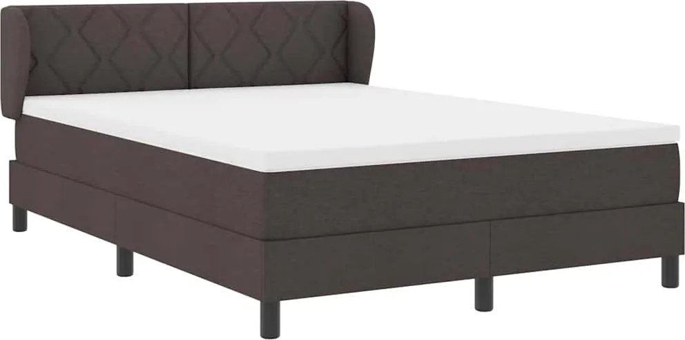 Postel s boxspringem s čelo Tmavě hnědá 160 x 200 cm textil 3340097