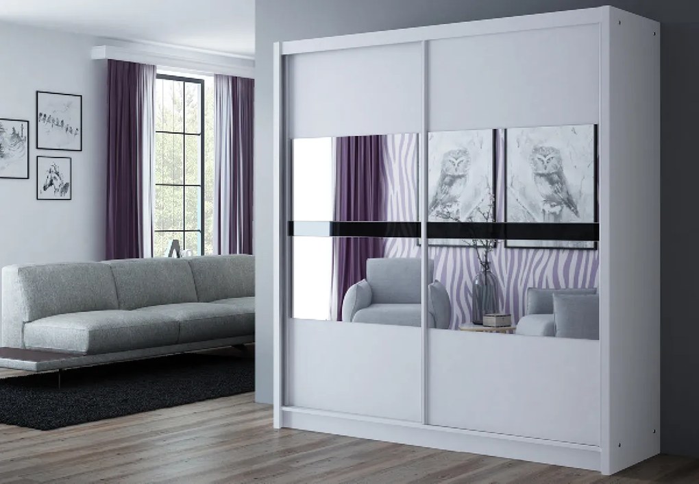STO Šatní skříň BATUMI 203 cm, Bílá
